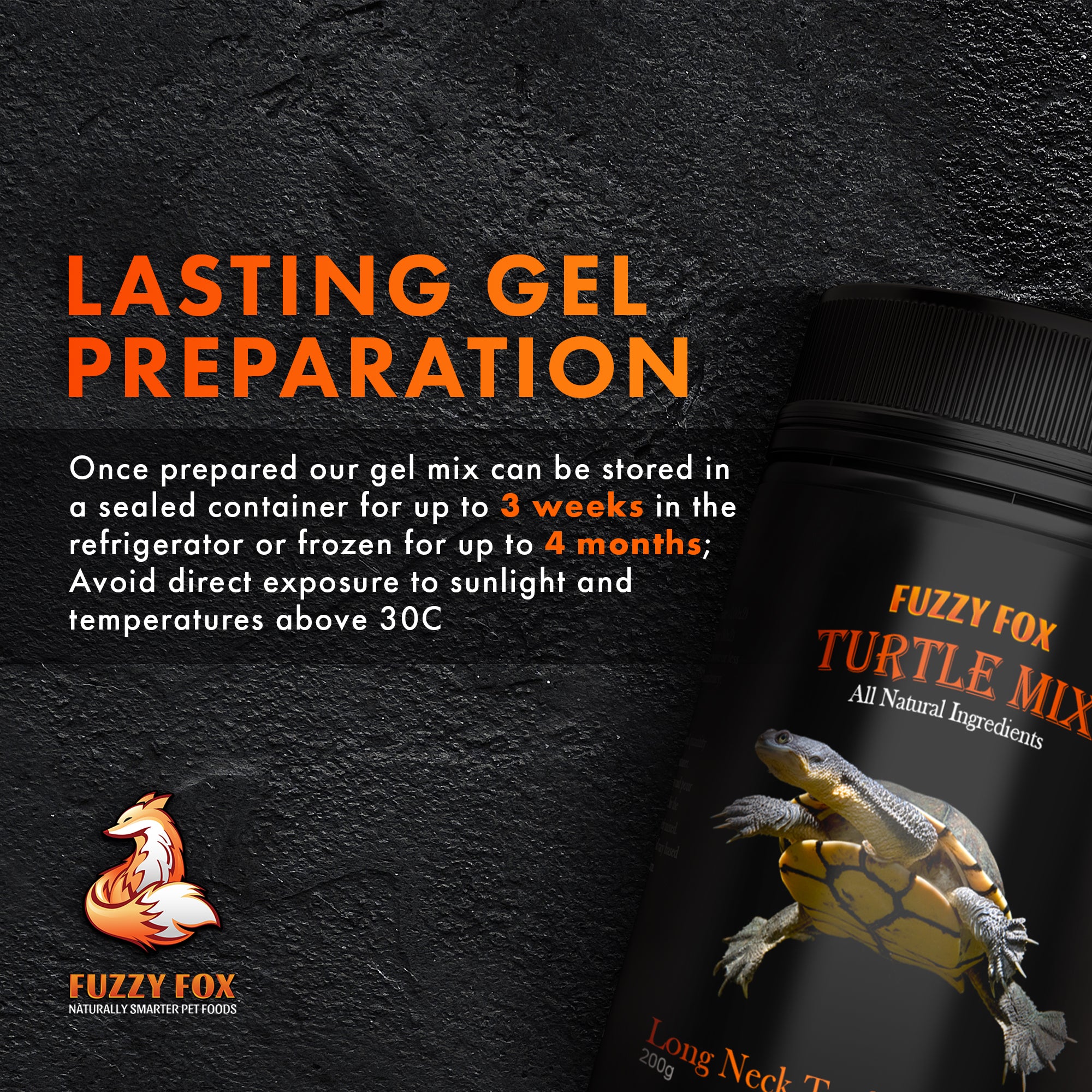 Long Neck Turtle Gel Pre-Mix 65g | Food for Long Neck Turtles – Fuzzy ...